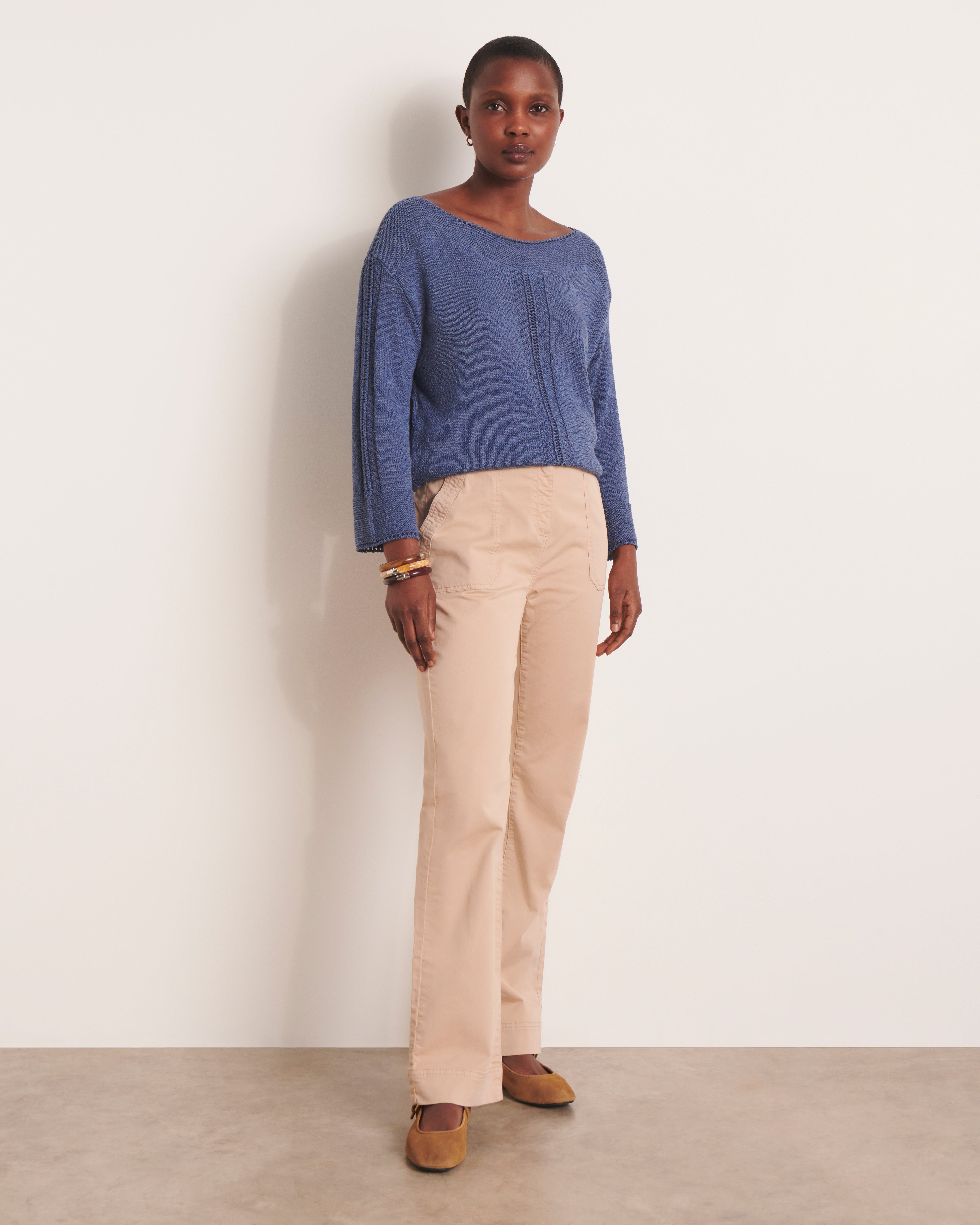 Pantalon droit beige – Devernois