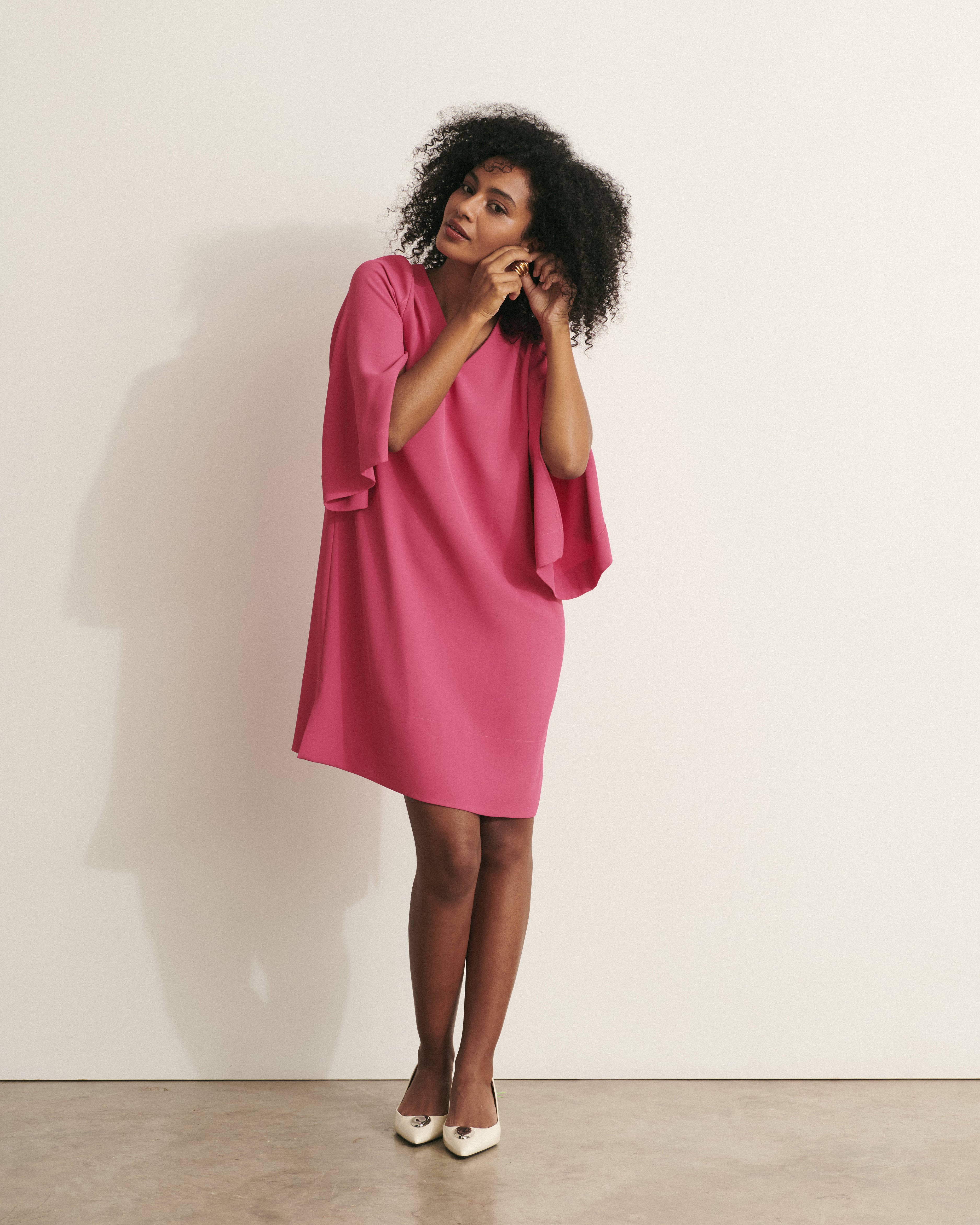 Robe droite manches fendues – Devernois